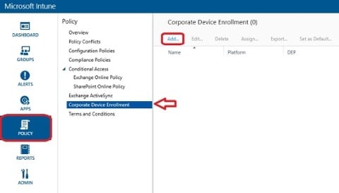Configure integration between Apple DEP and Microsoft Intune